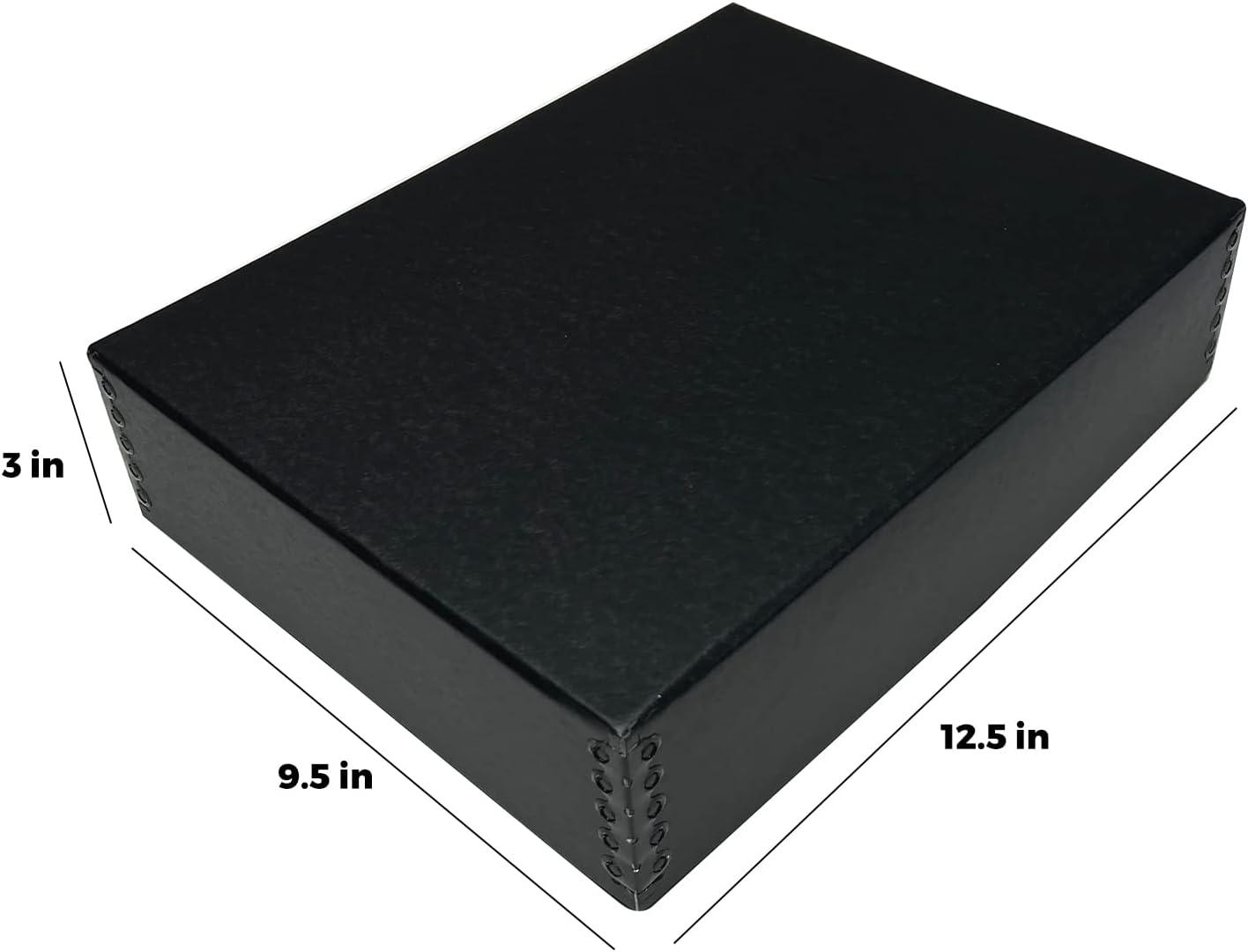 Lineco 9x12 Black Museum Archival Storage Box, Acid-Free, Metal Edge - 2 Pack. Protect Photos ...