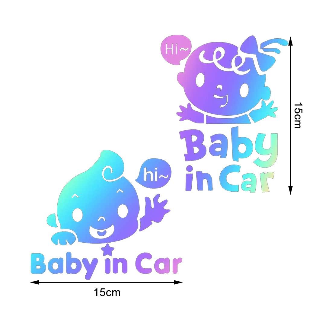 3-Piece Baby On Board Reflective Car Sticker - UV & Weatherproof ...