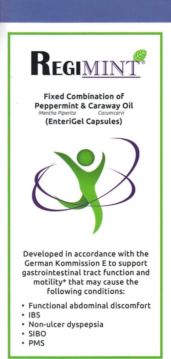 REGIMINT Peppermint & Caraway Oil Capsules for IBS Relief | Enteric ...