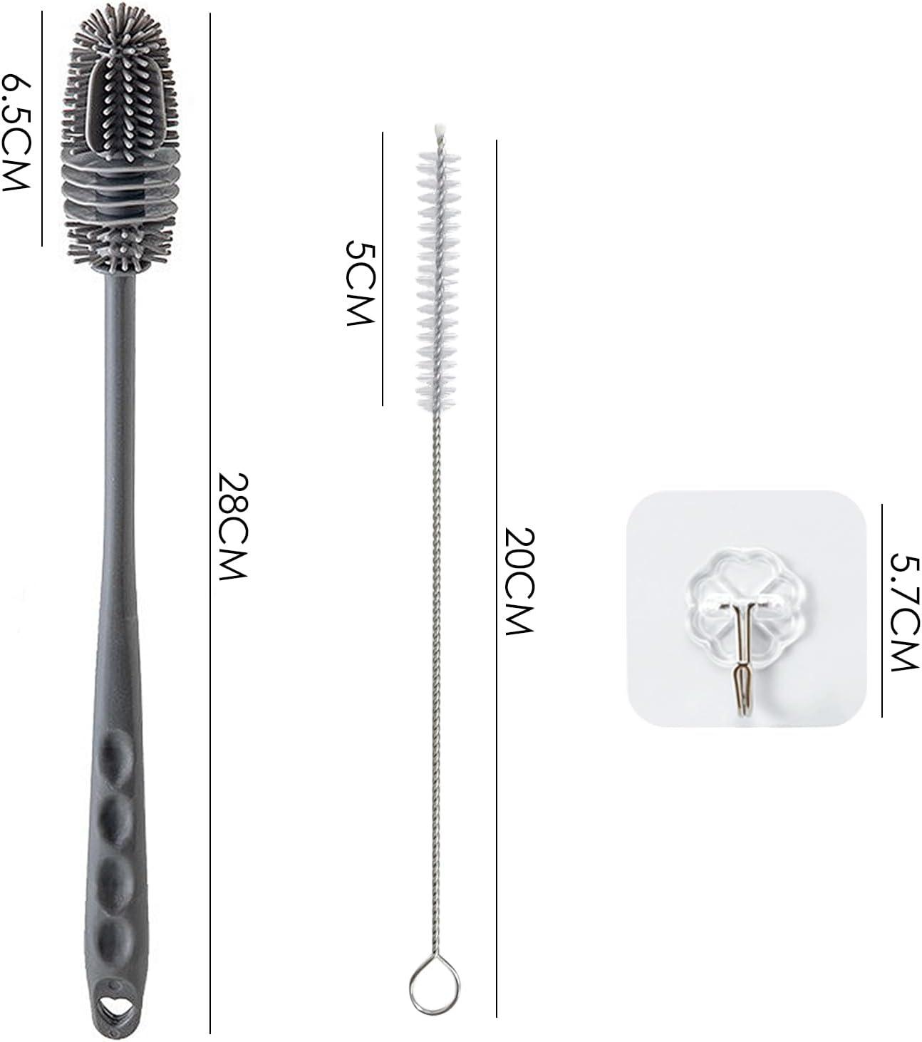 1 bottle cleaning brush with 1 hook 1 straw brush silicone bottle brush ...