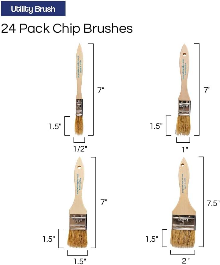 Pro Grade Chip Paint Brushes - 24 Piece Variety Set | Buy Now with ...