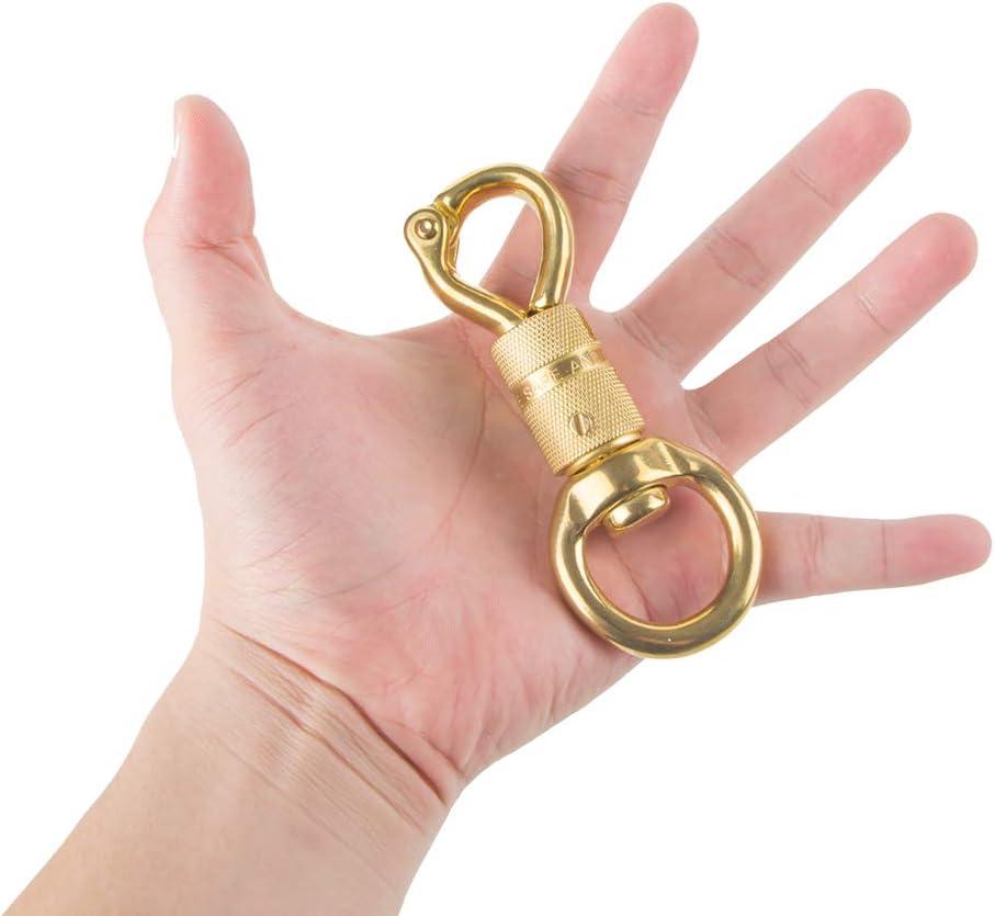 AOWESM Solid Brass Panic Snap 1-1/8 Inch X 4-1/4 Inch Quick Release with Round Swivel and Twist ...