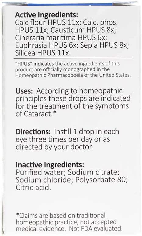 Natural Ophthalmics Cataract Eye Drops 10 ML - Homeopathic Formula for ...