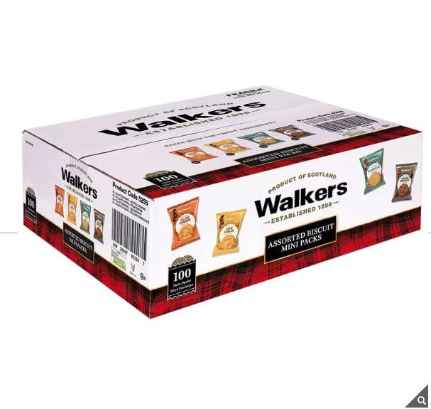 Walkers Shortbread Catering Assorted Biscuit Twin Packs -100 x 25g ...