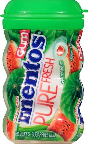 Mentos Pure Fresh Watermelon Sugar-Free Chewing Gum with Xylitol | 50 ...