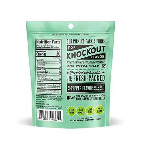 SuckerPunch Fiery Heat 3-Pepper Chip-Cut Pickle Pouch Snack Pack | 3 ...