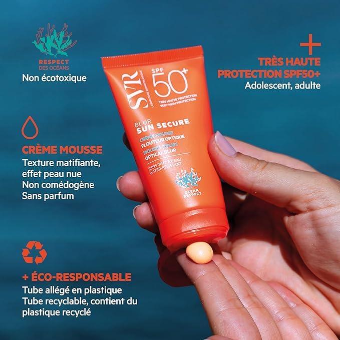 Apricot Sun Secure Blur SPF 50+ Blur 50ml Optical Blur Mousse Suncream ...