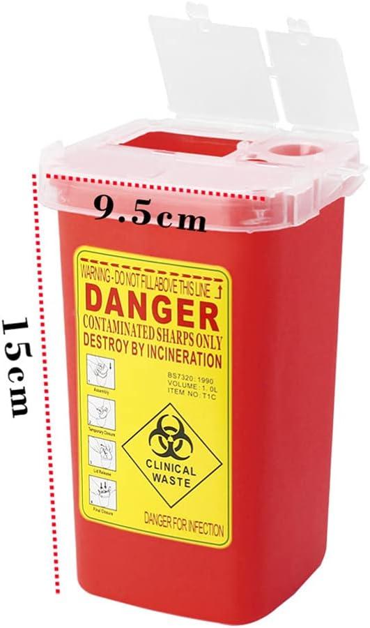 EXCEART Biohazard Sharps Disposal Container - Small Portable Needle and ...