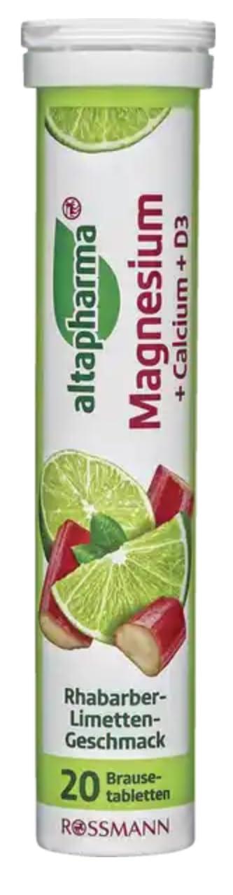 Altapharma Rhubarb Lime Magnesium Calcium Vitamin D3 Tablets - 4 x 20 ...