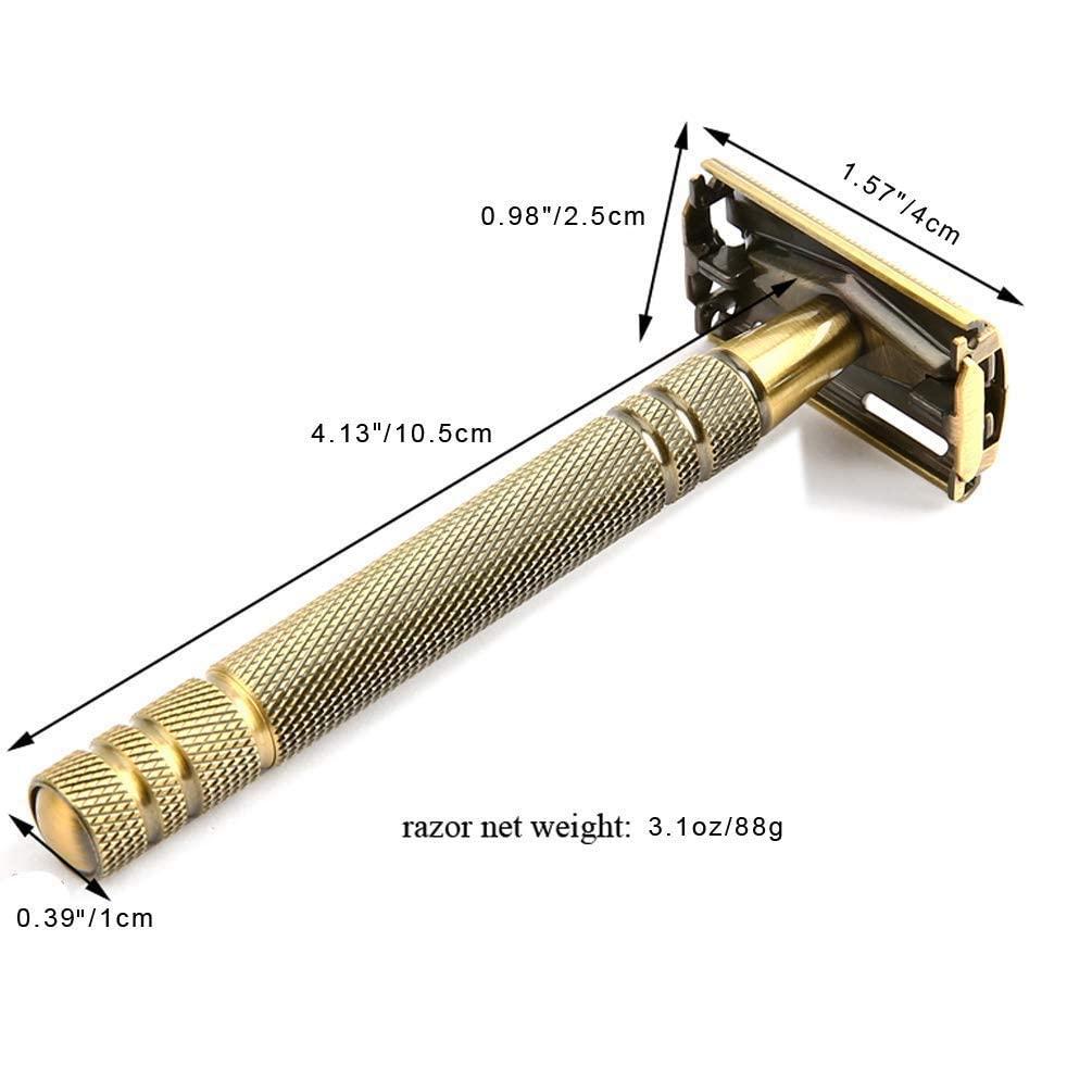 Yintal Double Edge Safety Razor - Bronze Long Handle Butterfly Open ...