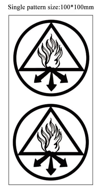 Constantine's Arm Alchemical Symbol Red King Tattoo Stickers - Set of 2 ...