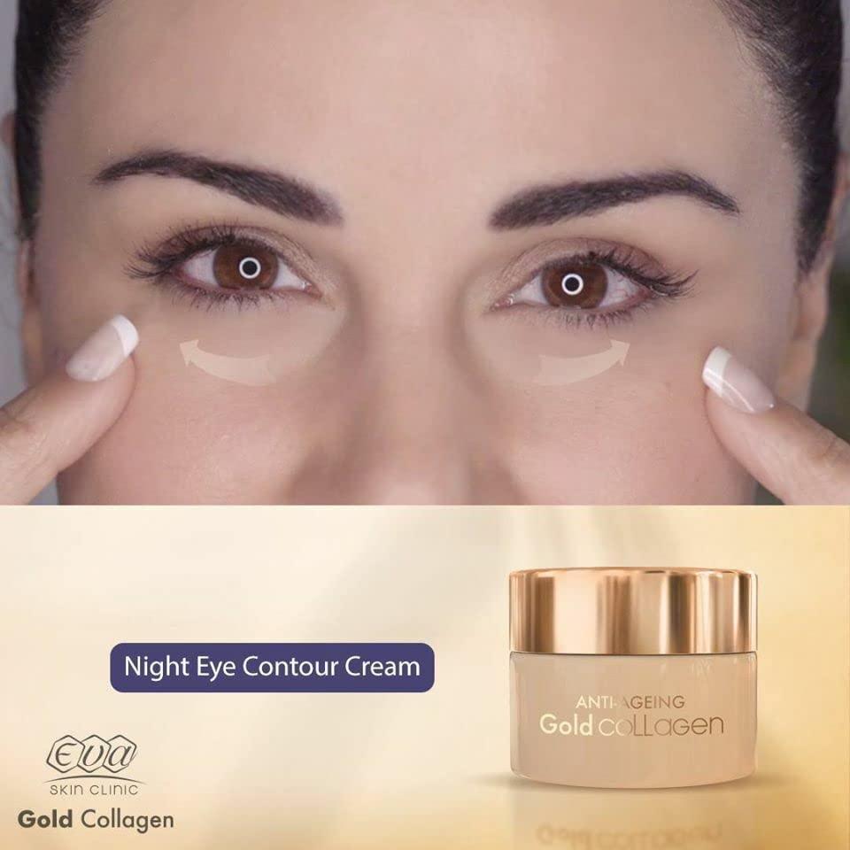 Eva Anti Ageing 24K Gold Collagen Night Eye Contour Care Cream - 15ml ...