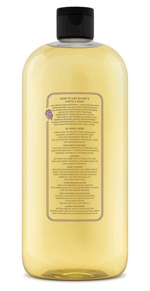 Quinn's Pure Castile Organic Liquid Soap - Lavender 32oz | Eco-Friendly ...