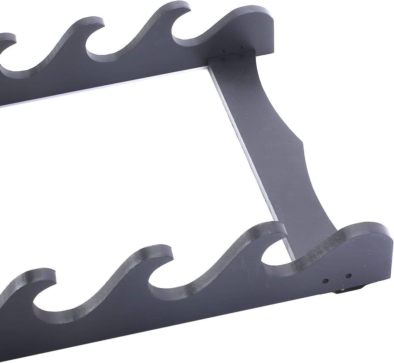 8-Tier Black Sword Holder Wall Display Rack for Samurai Katana ...