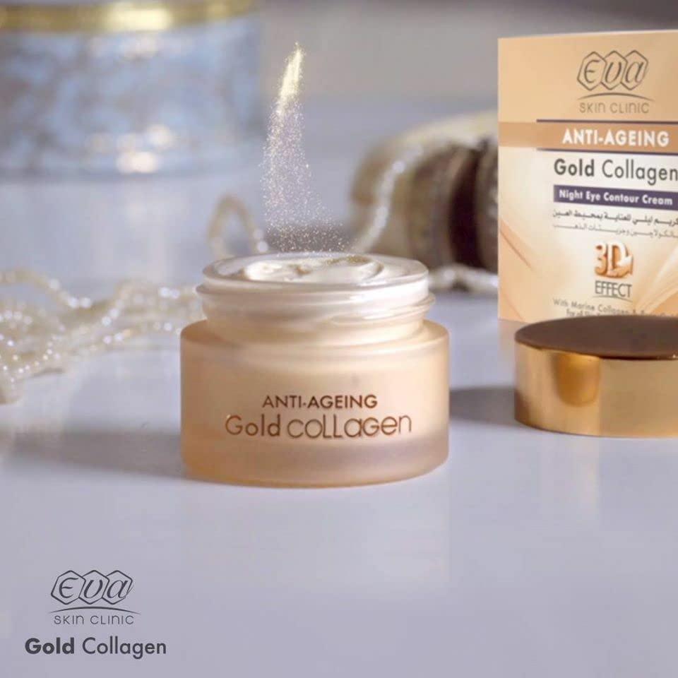 Eva Anti Ageing 24K Gold Collagen Night Eye Contour Care Cream - 15ml ...