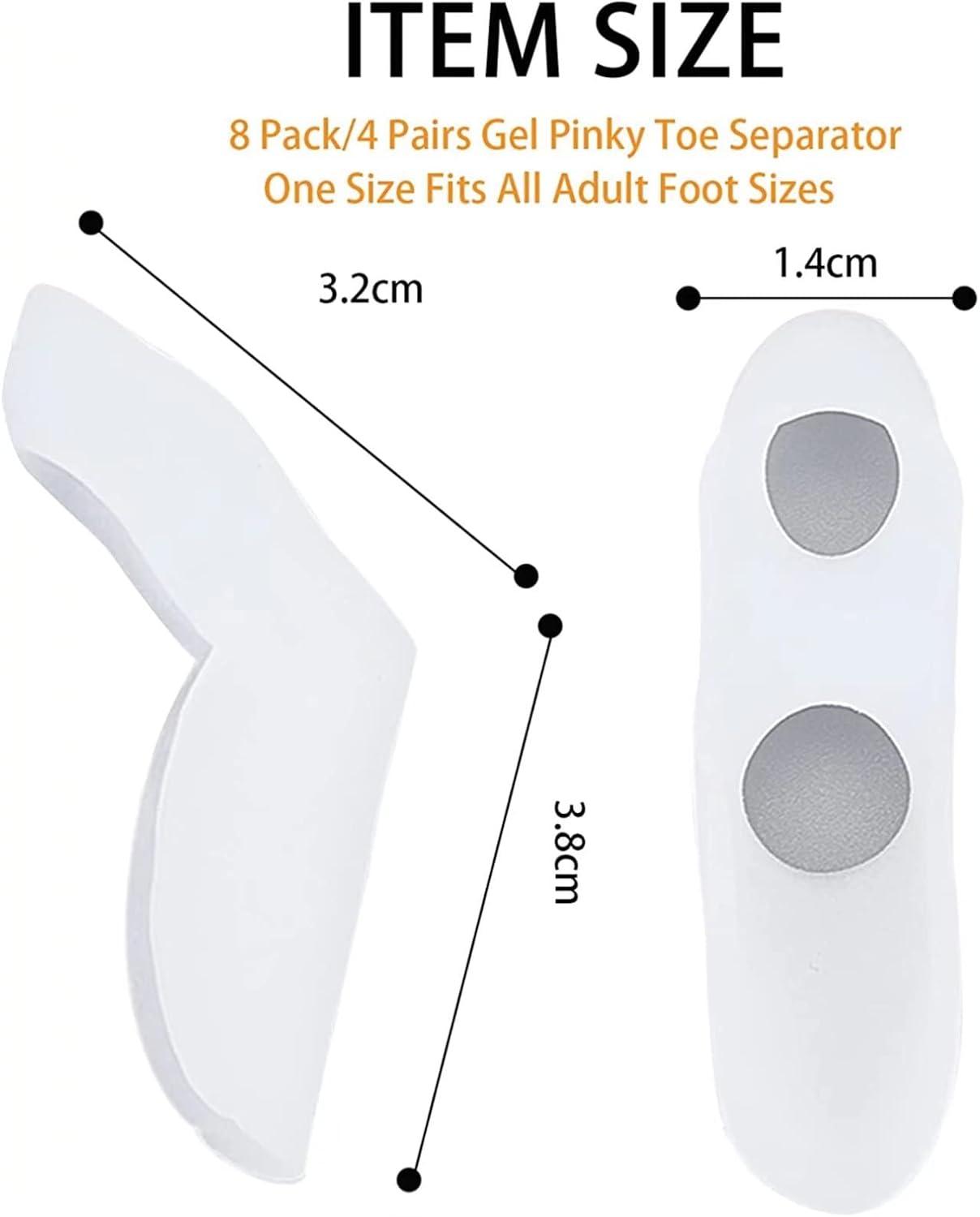 Runrayay 8-Pack Bale Toe Corrector Pads | Gel Pinky Toe Bunion ...