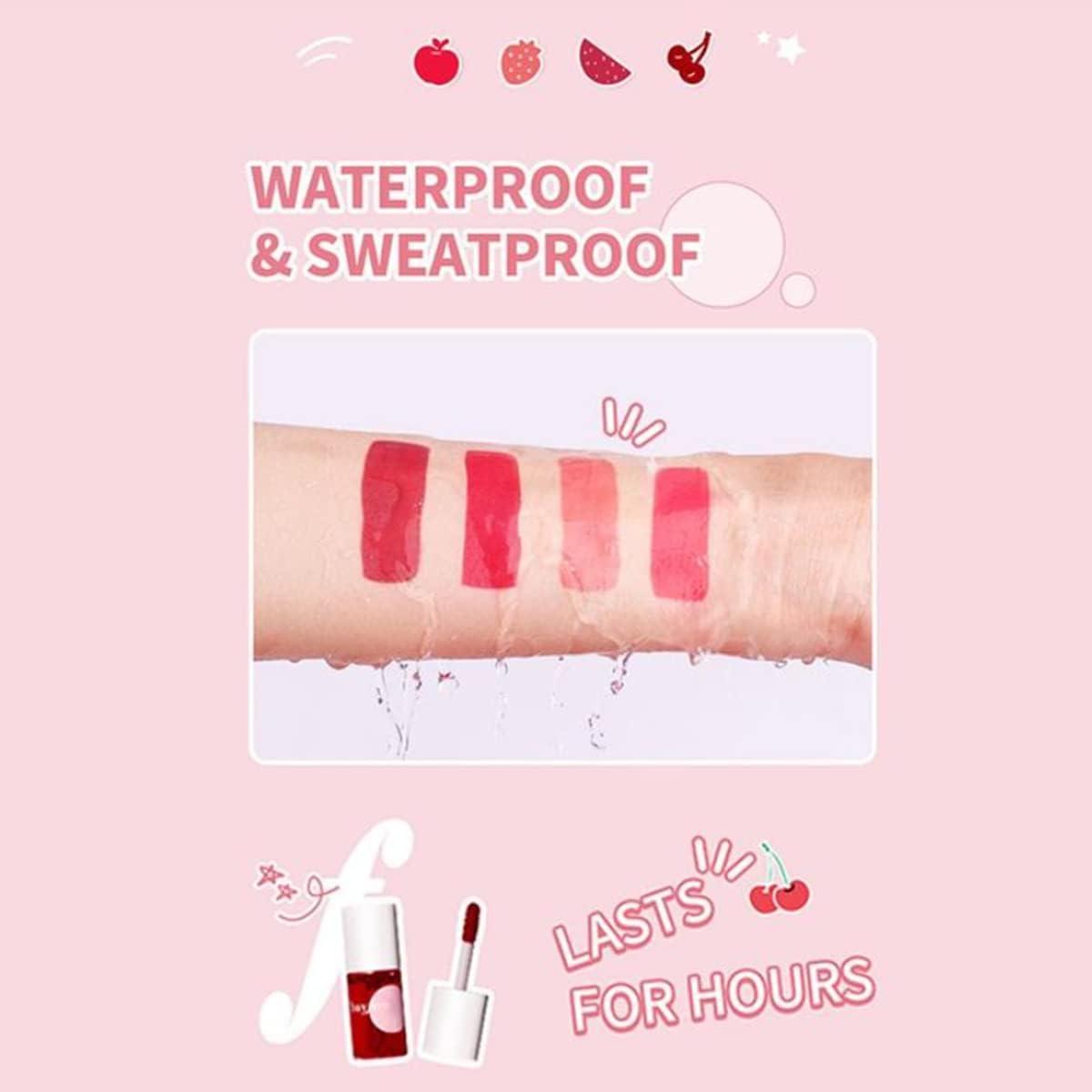 Long-Lasting 4 Colors Lip Tint Stain Set | Waterproof Velvet Lipstick ...