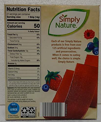 Simply Nature Raspberry Fruit Strips - Non-GMO 21 Strips Value Pack ...