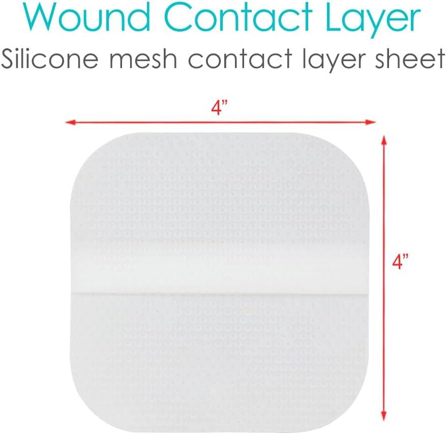 Adaptic Non-Adhering Wound Dressing Pads - 4x4 Inch Silicone Bandages ...