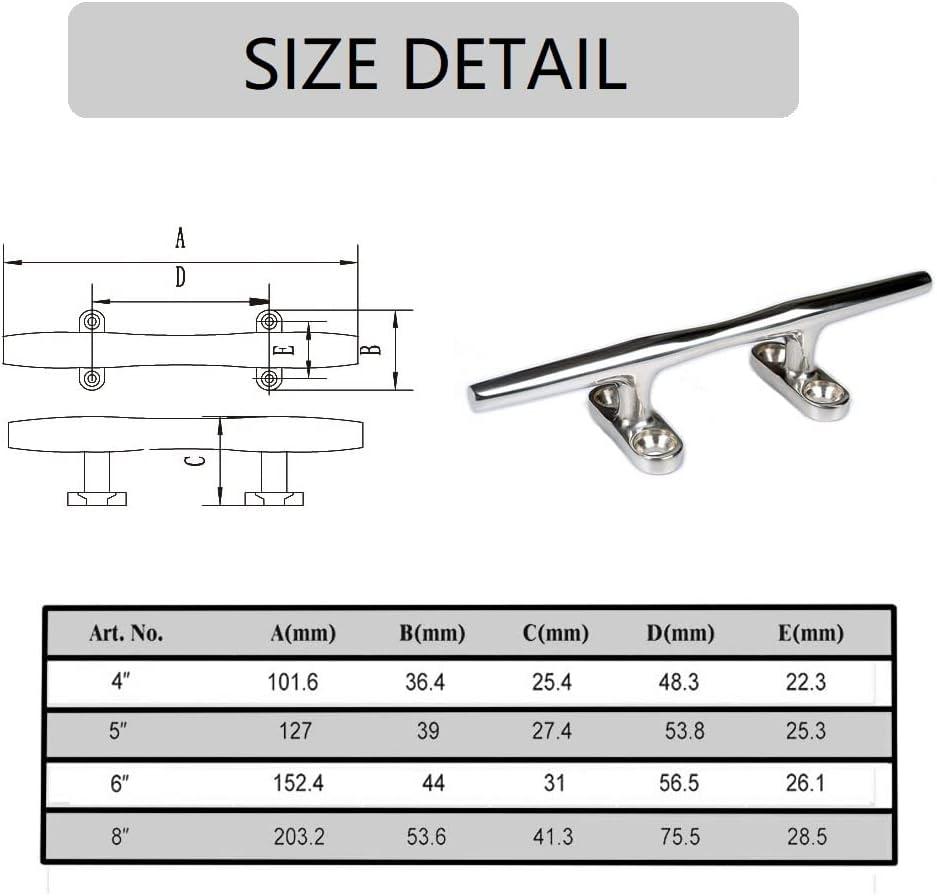 316 Stainless Steel 8-in Dock Cleats 2-Pack - Thorn Boat Cleat Open ...