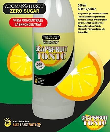 Zero Sugar Grapefruit Tonic Soda Syrup Concentrate 500ml - Create 12.5 Litres of Sugar-Free Soft ...