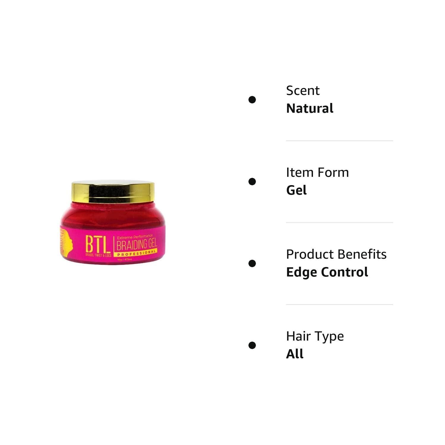 16 oz BTL Professional BRAIDING GEL Level 5 - Extreme Performance for ...