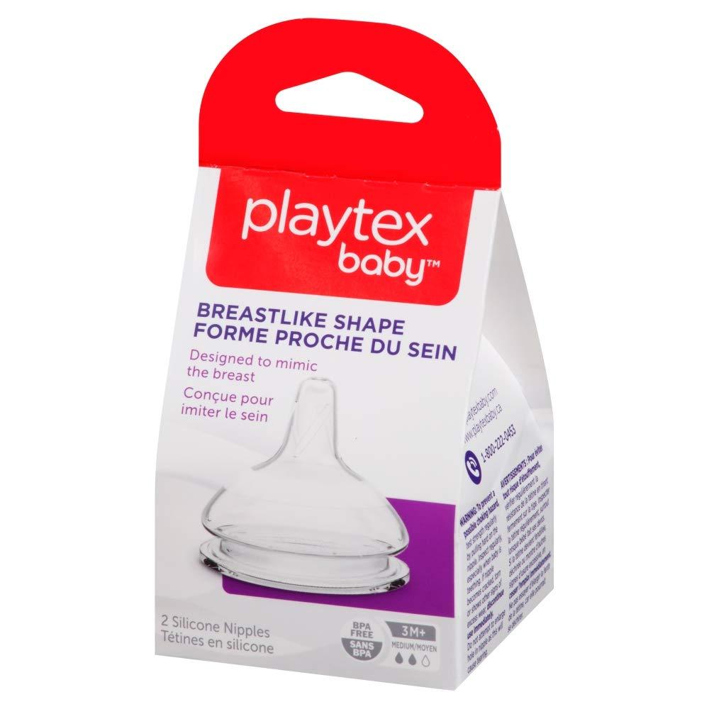 Playtex Breast-Like Nipple Medium Flow 2-Count - Natural & Comfortable ...