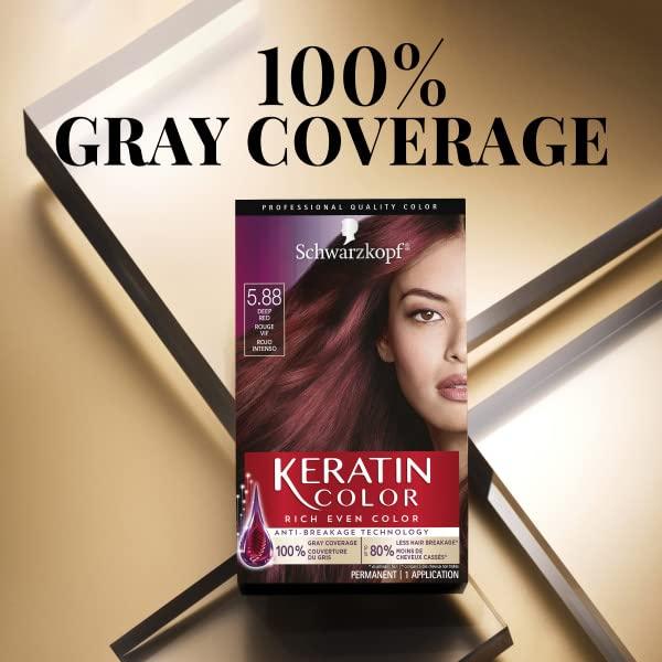 Schwarzkopf Keratin Color 5.88 Deep Red Permanent Hair Color Cream - 1 ...