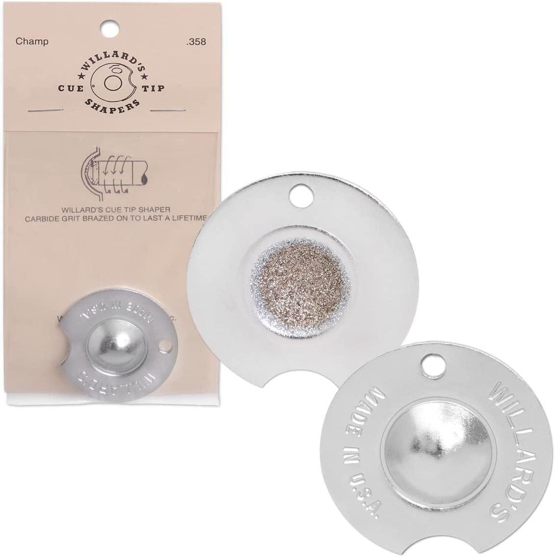 Willard Pool Cue Tip Shaper - Dime Radius | Improve Cue Performance ...