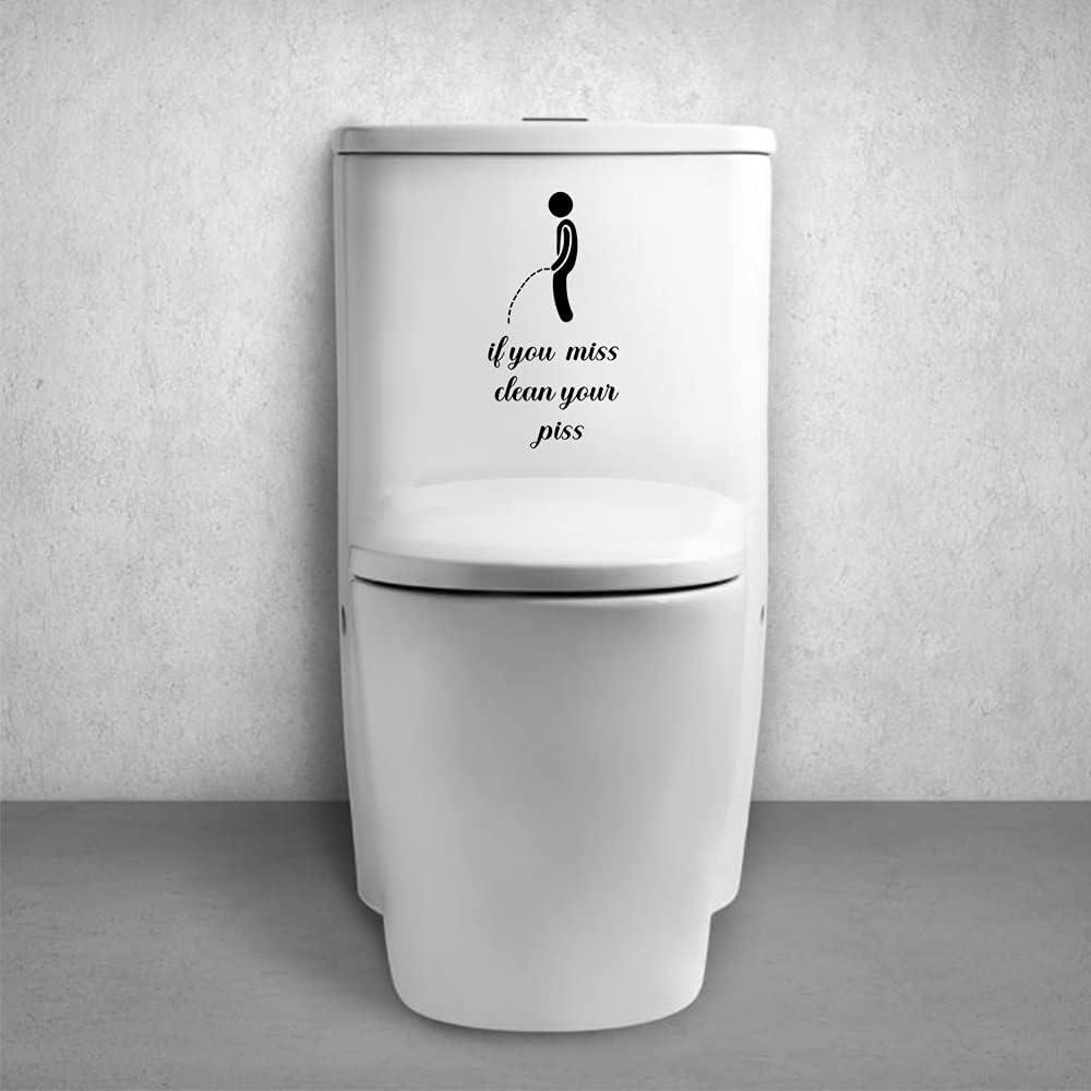 3 Pcs Funny Toilet Stickers - Waterproof Vinyl Wall Art Quote Decals ...