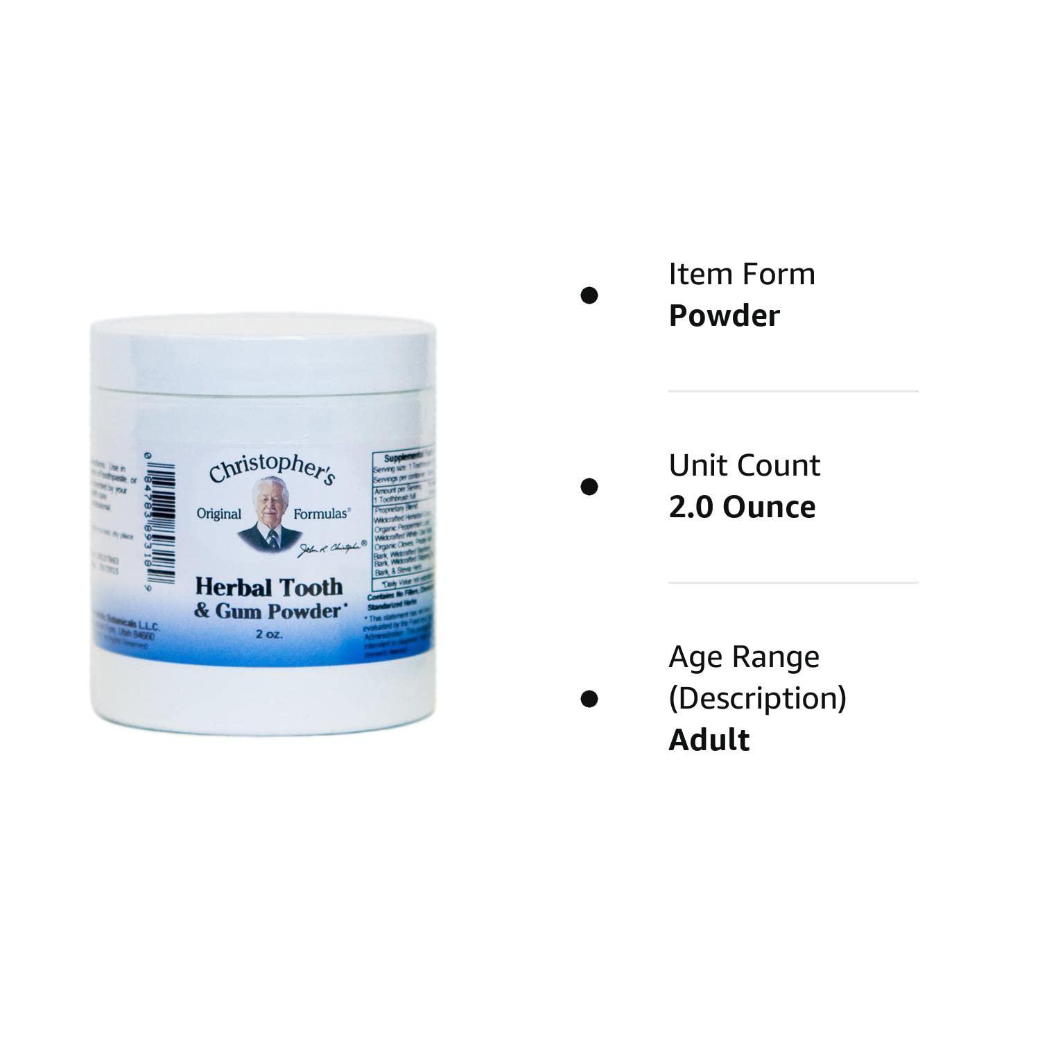 Christopher's Herbal Tooth and Gum Powder 2 oz - Natural Dental Care ...