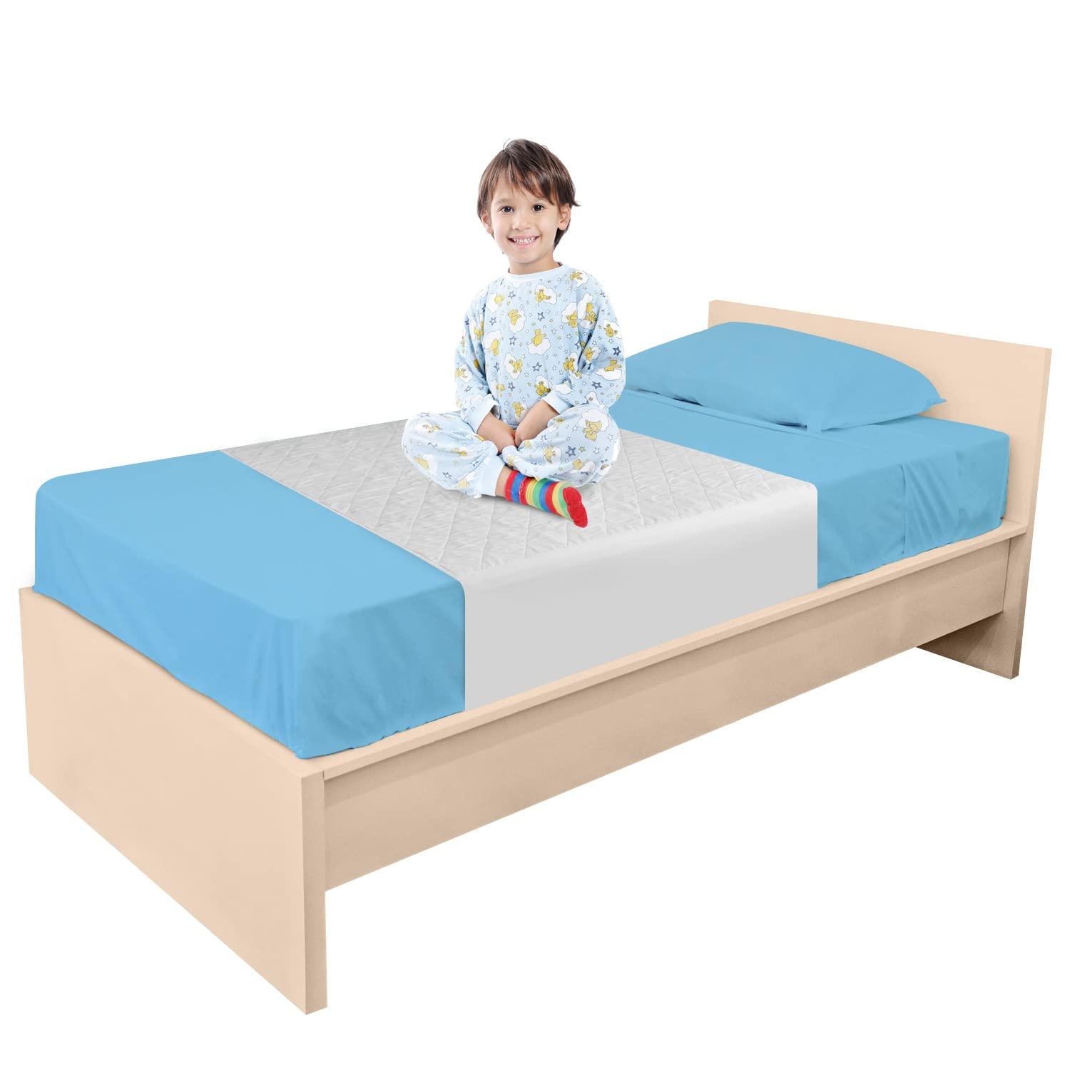 Kids Waterproof Bed Pad - Washable Underpad with Tuck in Sides - Secure ...