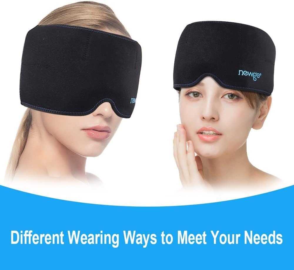 NEWGO Migraine Relief Ice Wrap - Reusable Hot Cold Therapy Headache Hat ...