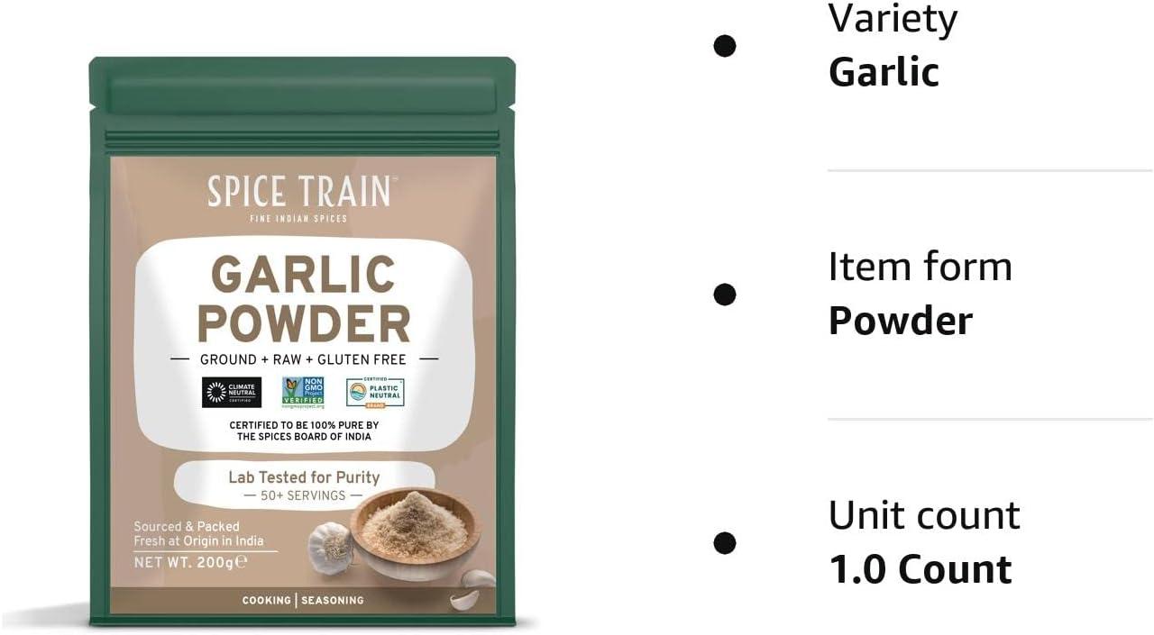 SPICE TRAIN Garlic Powder 200g/7oz - Raw Ground Garlic from India ...