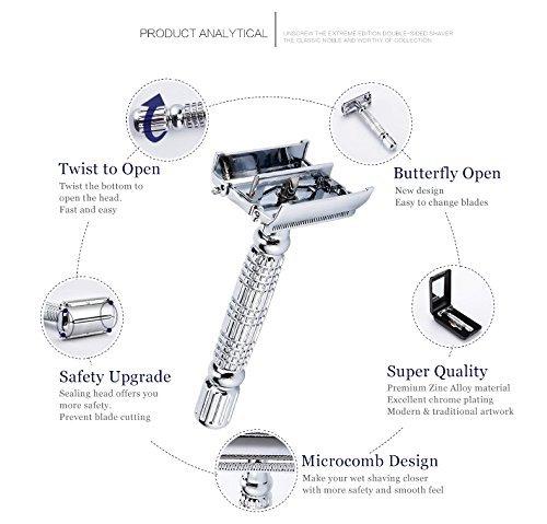 BAILI Butterfly Open TTO Double Edge Metal Safety Razor Kit with ...