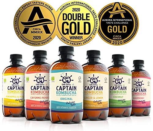 Gutsy Captain Kombucha - Raw Vegan Kombucha Tea with Live Cultures (12 ...