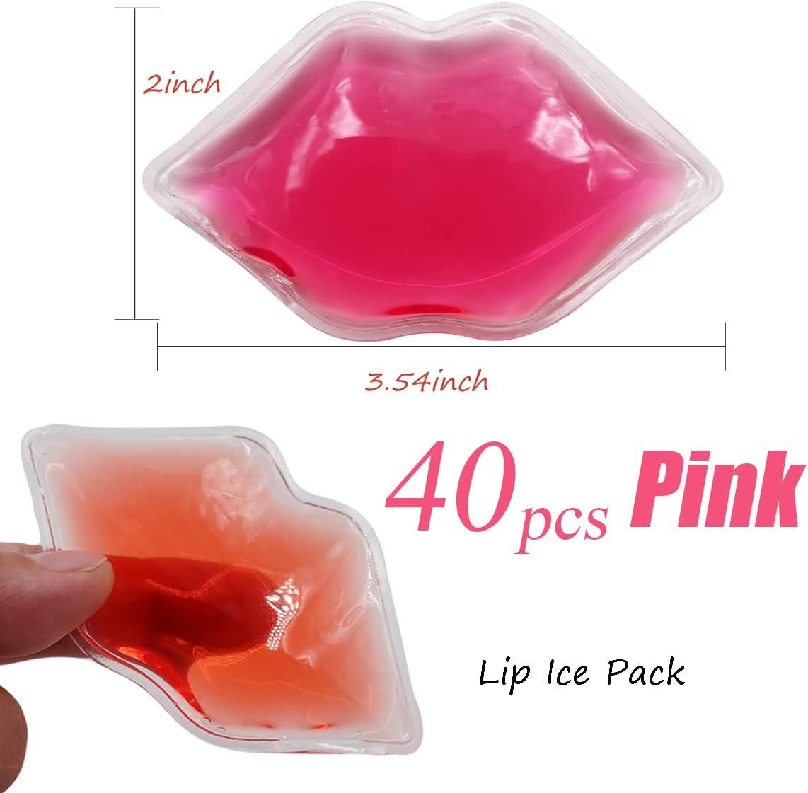 40 Pack Pink Lip Filler Ice Packs - Small Ice Pack for Mouth Injections ...