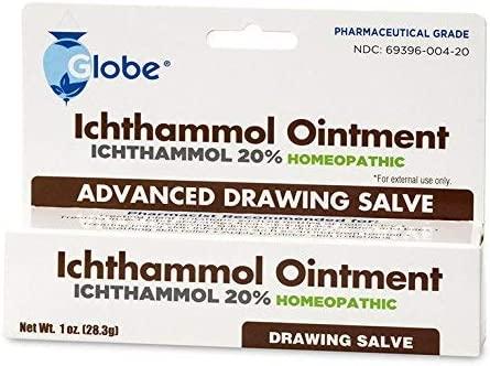 Globe Ichthammol Ointment 20% (Drawing Salve) 1 OZ - Skin Relief for ...