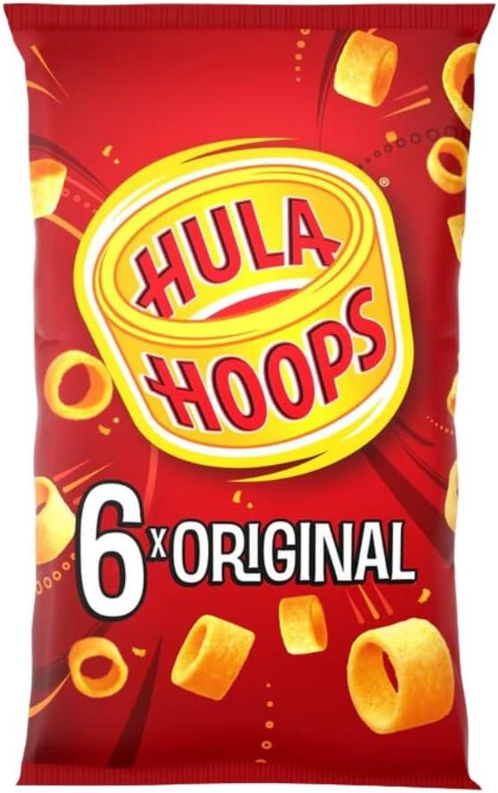 Crisps Bundle Consisting of Hula Hoops Salt & Vinegar Multipack Crisps 6 x 24g BBQ Beef ...