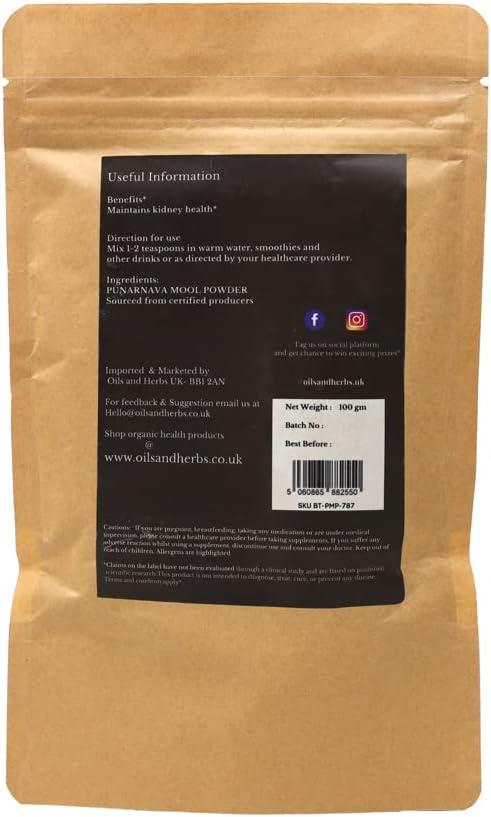 Organic Punarnava Mool Powder - Boerhavia Diffusa - 100% Pure and ...