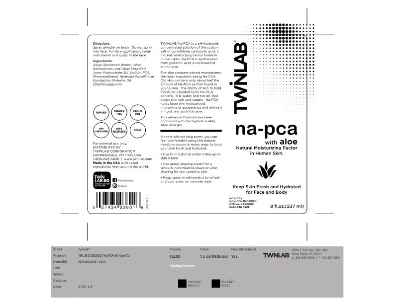 Twinlab Na-PCA Spray with Aloe Vera - 8 fl oz (Pack of 2) - Body Mist ...