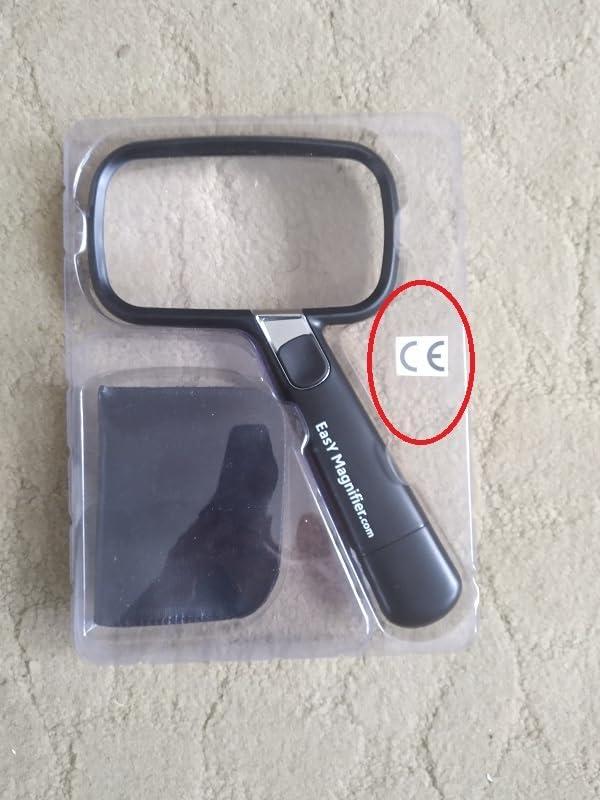 EasY Magnifier Large Magnifying Glass 2X with LED Light Light Up Hand ...