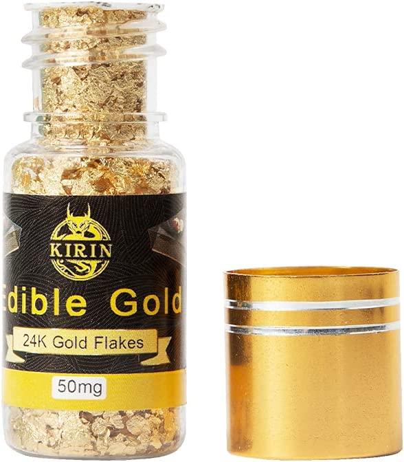 50mg 24K Edible Gold Flakes for Cake Decorating & Food | Cooking, Dark ...