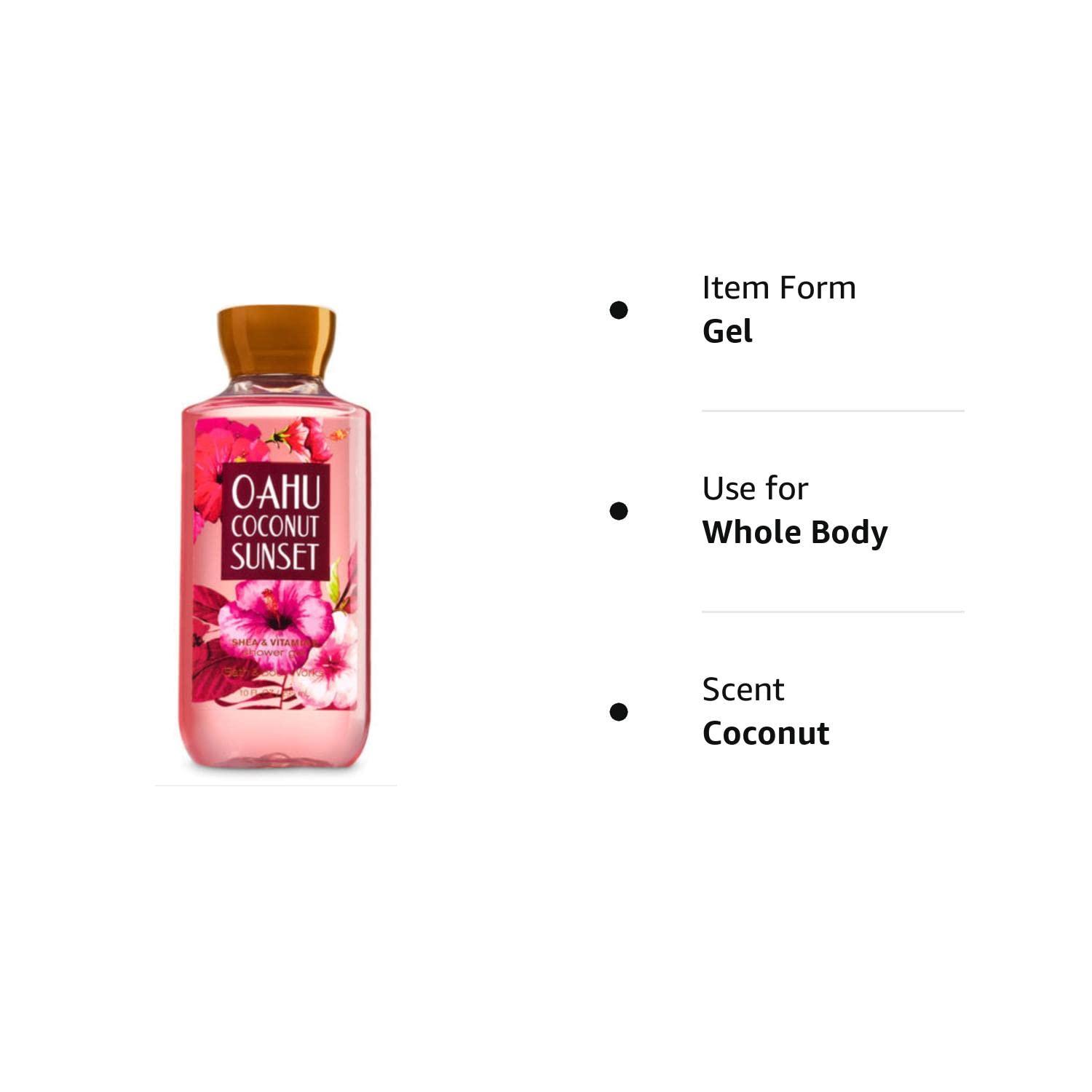 Bath Body Works Oahu Coconut Sunset 10.0 oz Shower Gel - 10 Fl Oz (Pack ...