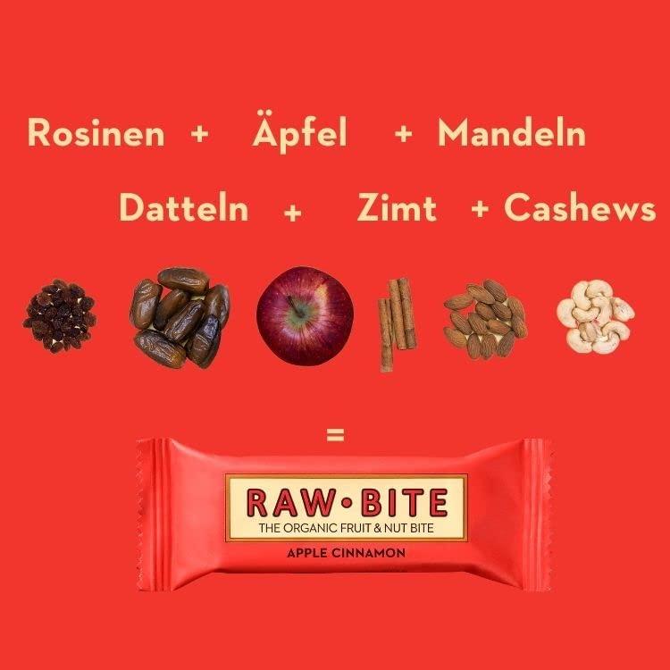 Raw Bite Apple Cinnamon Organic Fruit Nut Bars - Gluten-Free No Added ...