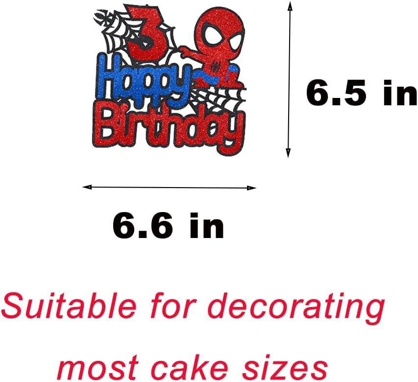 Spider Cake Topper 3th for Boys Girls Spiderman Cake Toppers 3rd ...