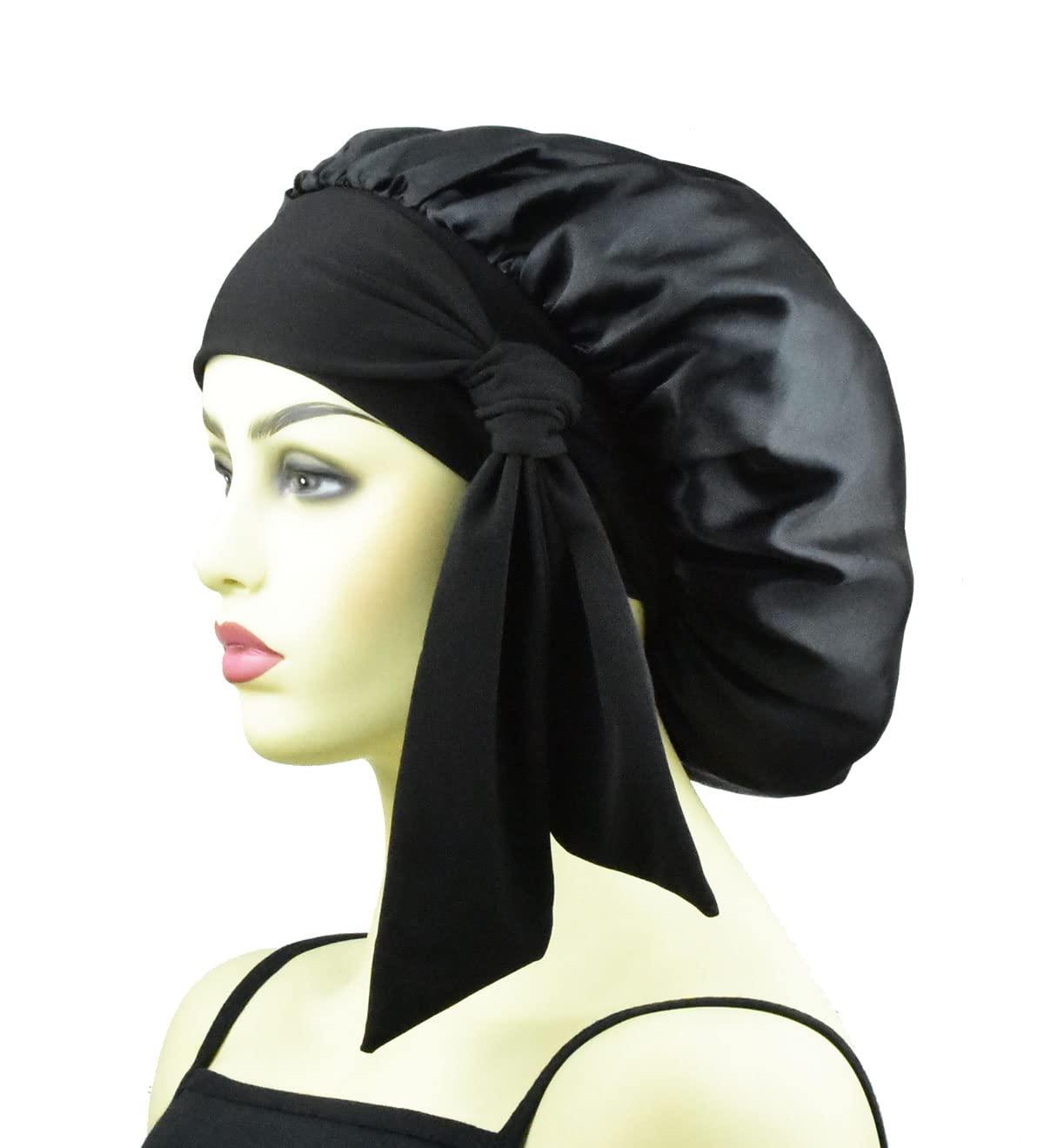 Satin Bonnet Silk Bonnet for Sleeping Curly Hair Bonnets Women Large ...