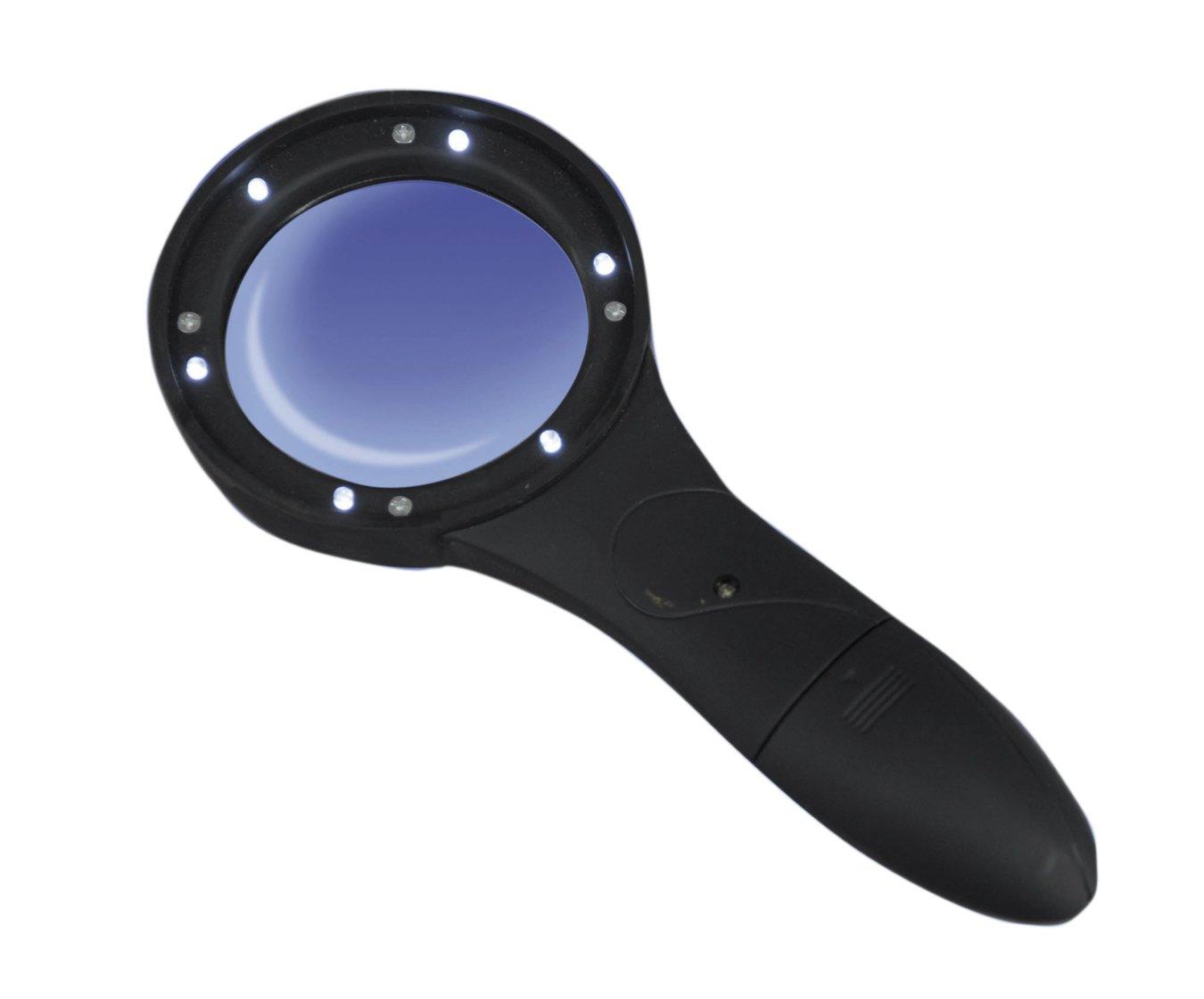 Aidapt Handheld 4X (400%) Magnifying Glass with LED Lights for Reading ...