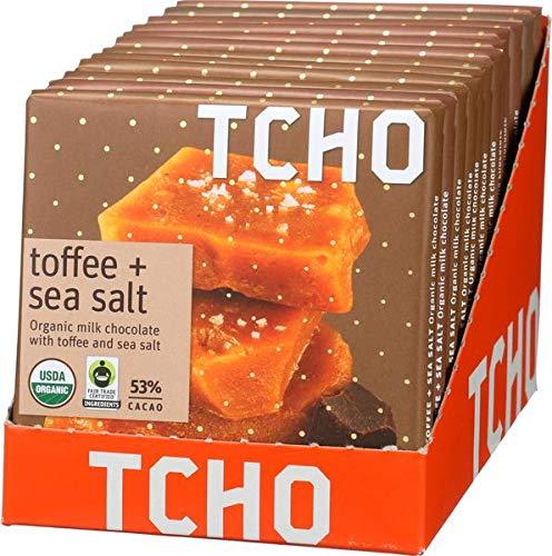 TCHO Dark Milk Chocolate Toffee & Sea Salt - 70g Bar, Pack of 12 ...