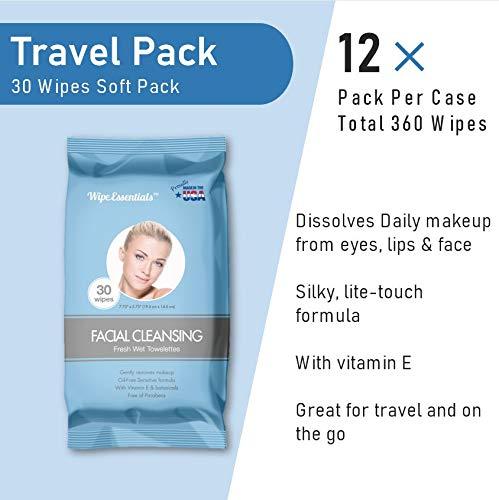 Diamond Wipes Oil-Free Facial Cleansing Wipes 12 Pouches - Vitamin E ...
